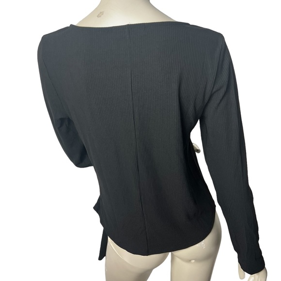 Rokoko By Dazz | Tops | Rokoko Brand Black Ribbed Long Sleeve Side Tie ...
